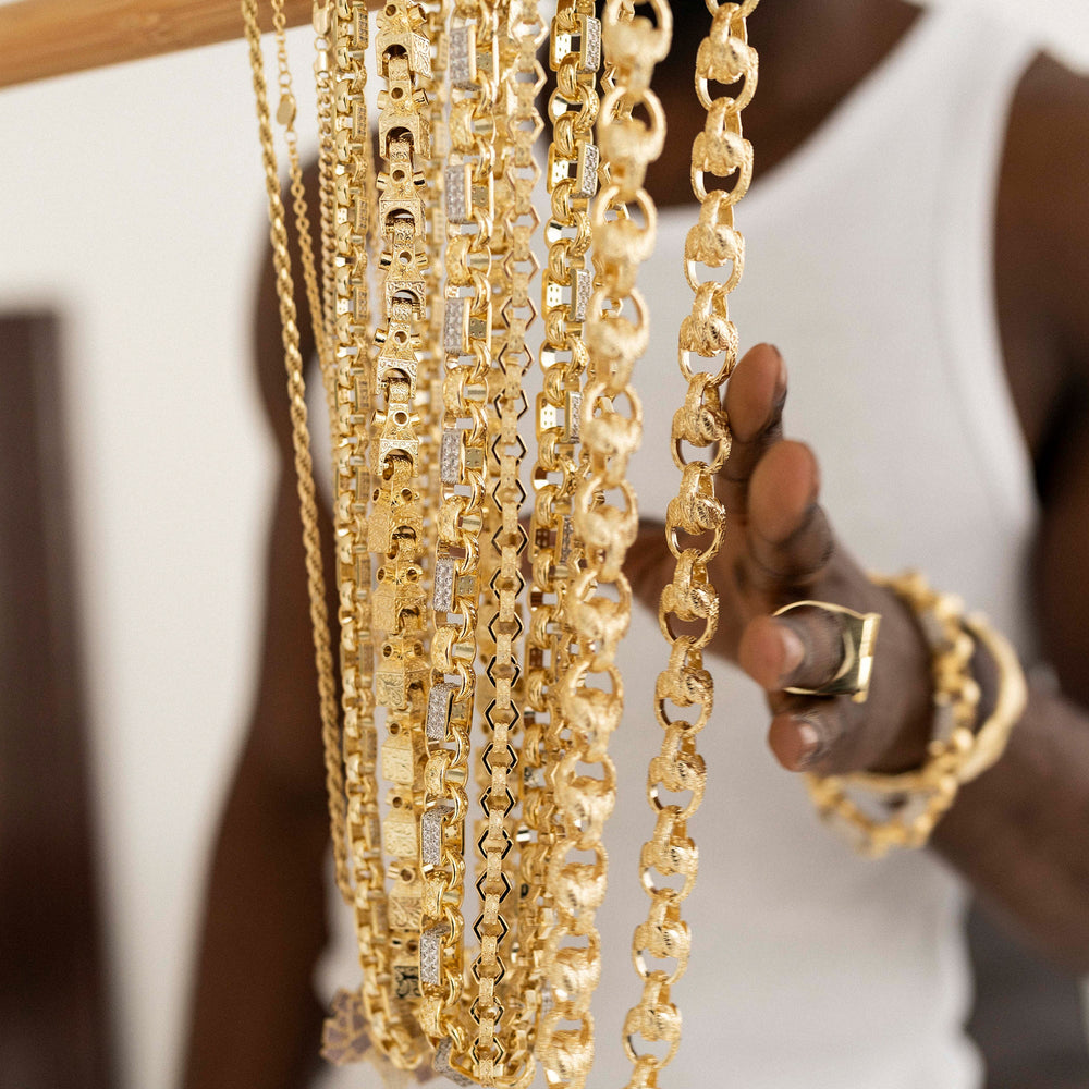 13mm Gold Gypsy Link Chain: Unrivaled Style & Durability – All Wear London
